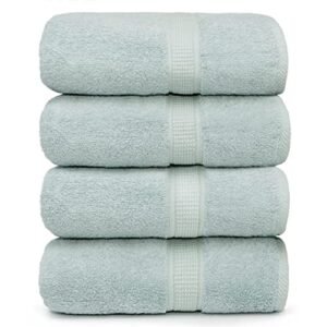 ariv towels 4-piece large premium bath towels set-suitable for sensitive skin & daily use-soft, quick drying & highly absorbent towels for bathroom, gym, hotel & spa- 30" x 52"- duck egg