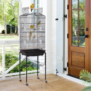 Yaheetech 64-inch Play Open Top Medium Small Bird Cage with Detachable Rolling Stand for Parrot Lovebirds Finches Canaries Parakeets Cockatiels Budgie Parrotlet Conures