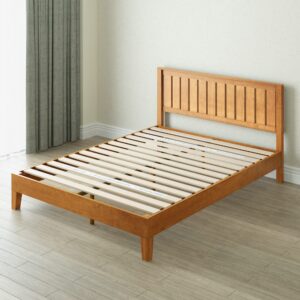 ZINUS Alexis Deluxe Wood Platform Bed Frame with Headboard / Wood Slat Support / No Box Spring Needed / Easy Assembly, Rustic Pine, Queen