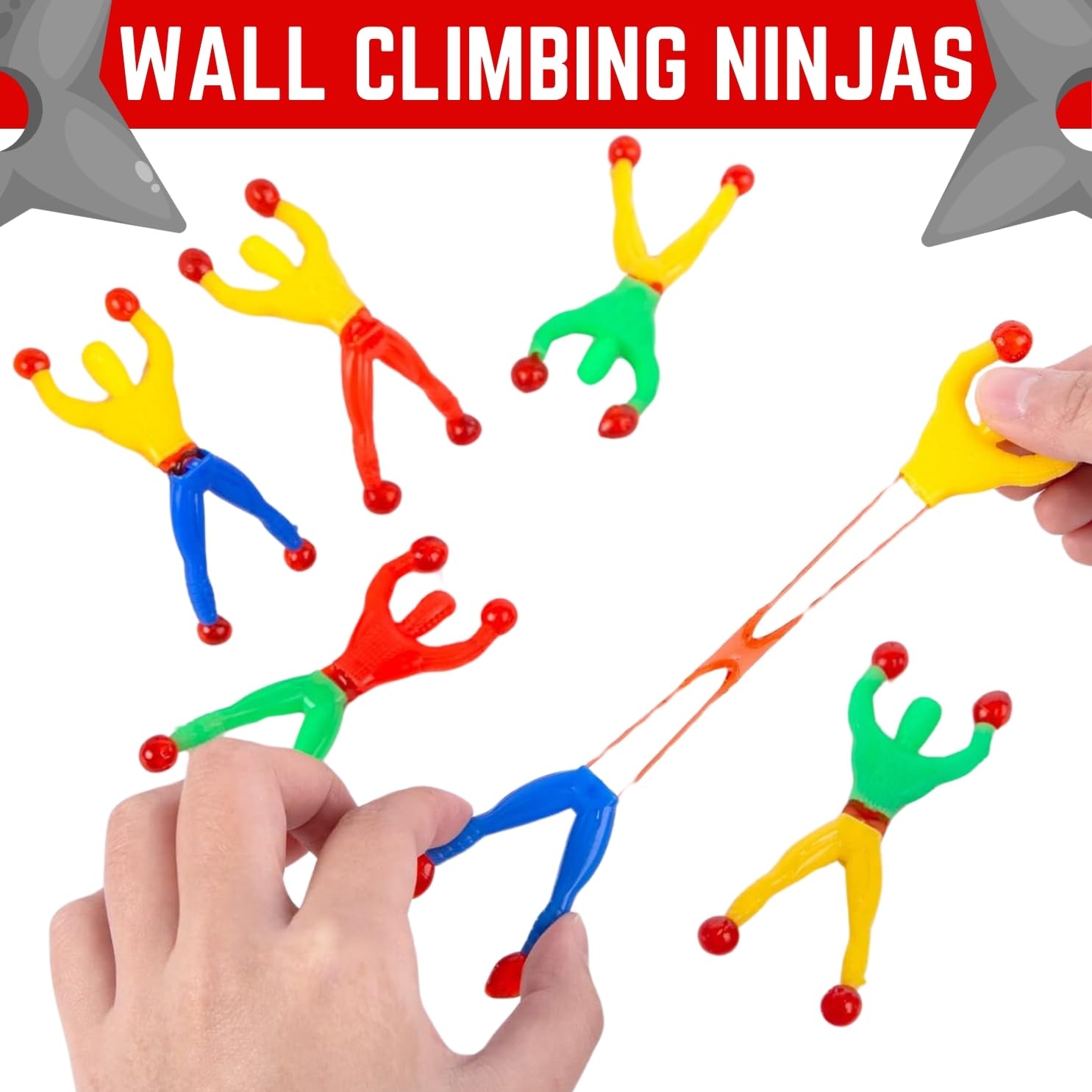 Liberty Imports 72 Pack Sticky Stretchy Wall Climbers Window Crawlers - Party Favor Tricky Novelty Toys Climbing Rolling Men for Kids