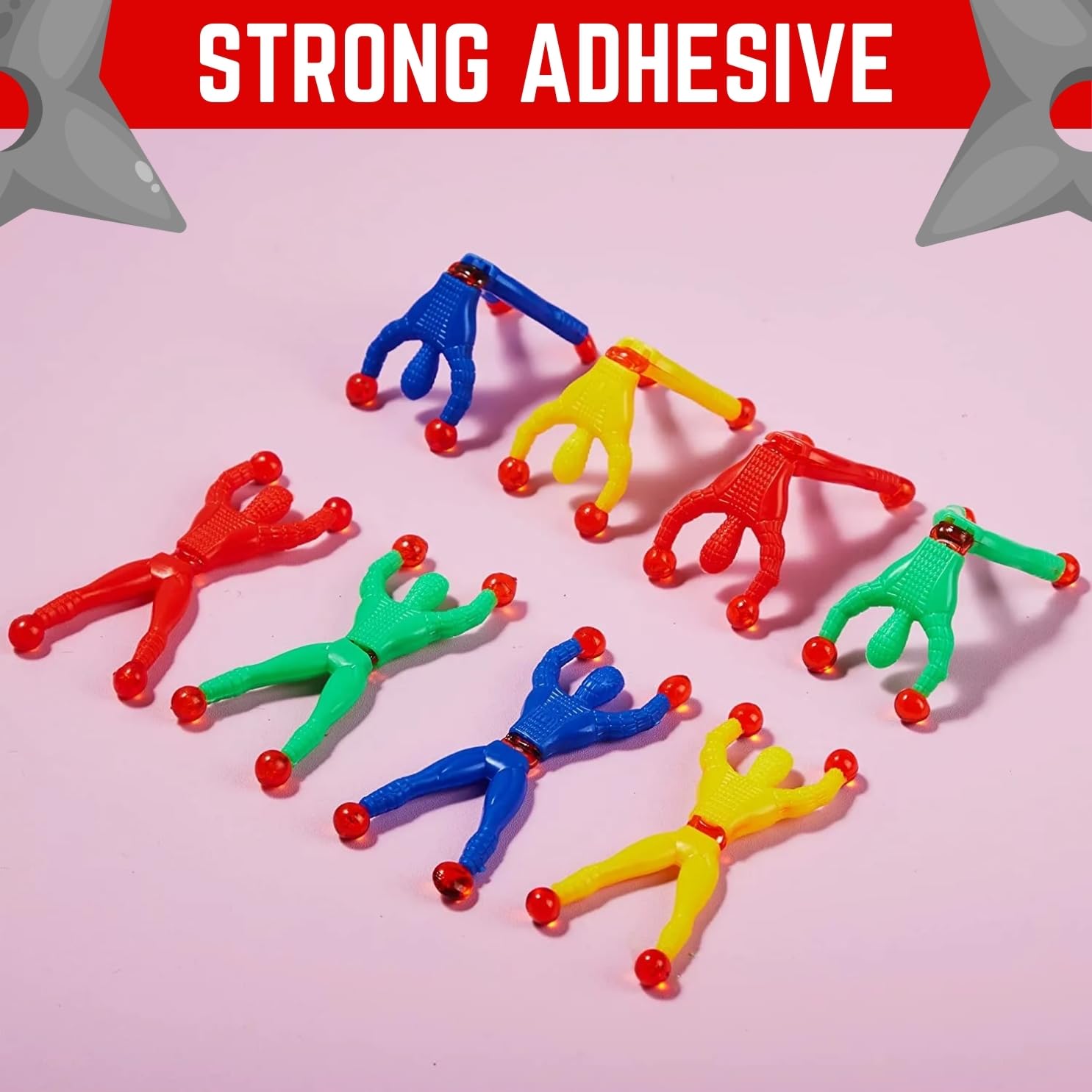 Liberty Imports 72 Pack Sticky Stretchy Wall Climbers Window Crawlers - Party Favor Tricky Novelty Toys Climbing Rolling Men for Kids