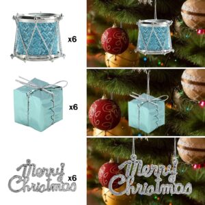 LoveInUSA 32 pcs Christmas Ball Ornaments, Tree Decorations for Xmas, Blue & Silver