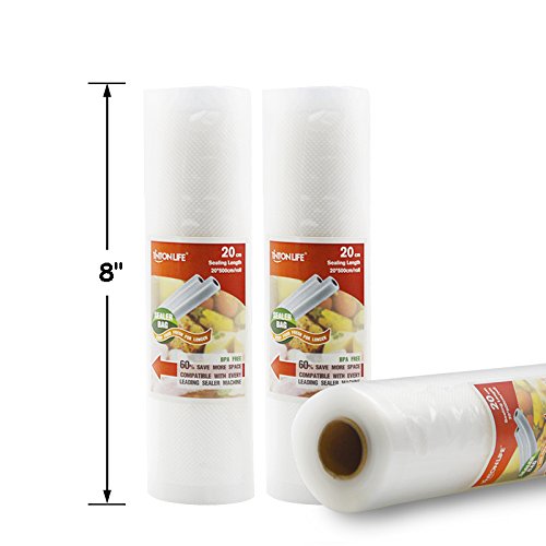 Creation Core Kitchen Commercial Grade Food Storage Saver Vacuum Sealer Bags Roll(2PCS 8"x197")