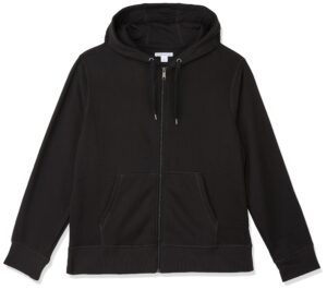 amazon essentials men's full-zip fleece hoodie (available in big & tall), black, medium