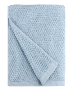 everplush diamond jacquard quick dry bath towel, 1 pack, aquamarine (light blue)