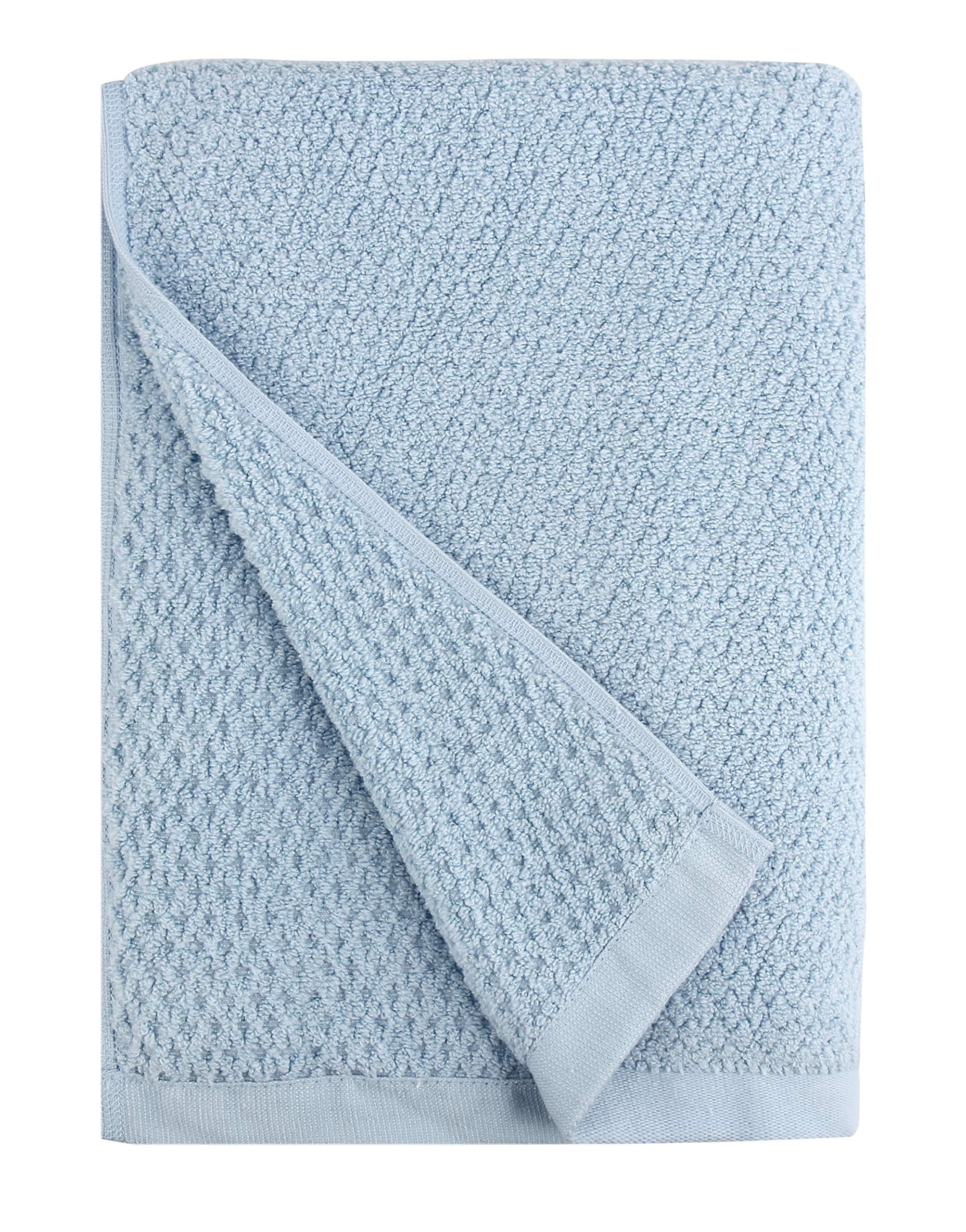 Everplush Diamond Jacquard Quick Dry Bath Towel, 1 Pack, Aquamarine (Light Blue)