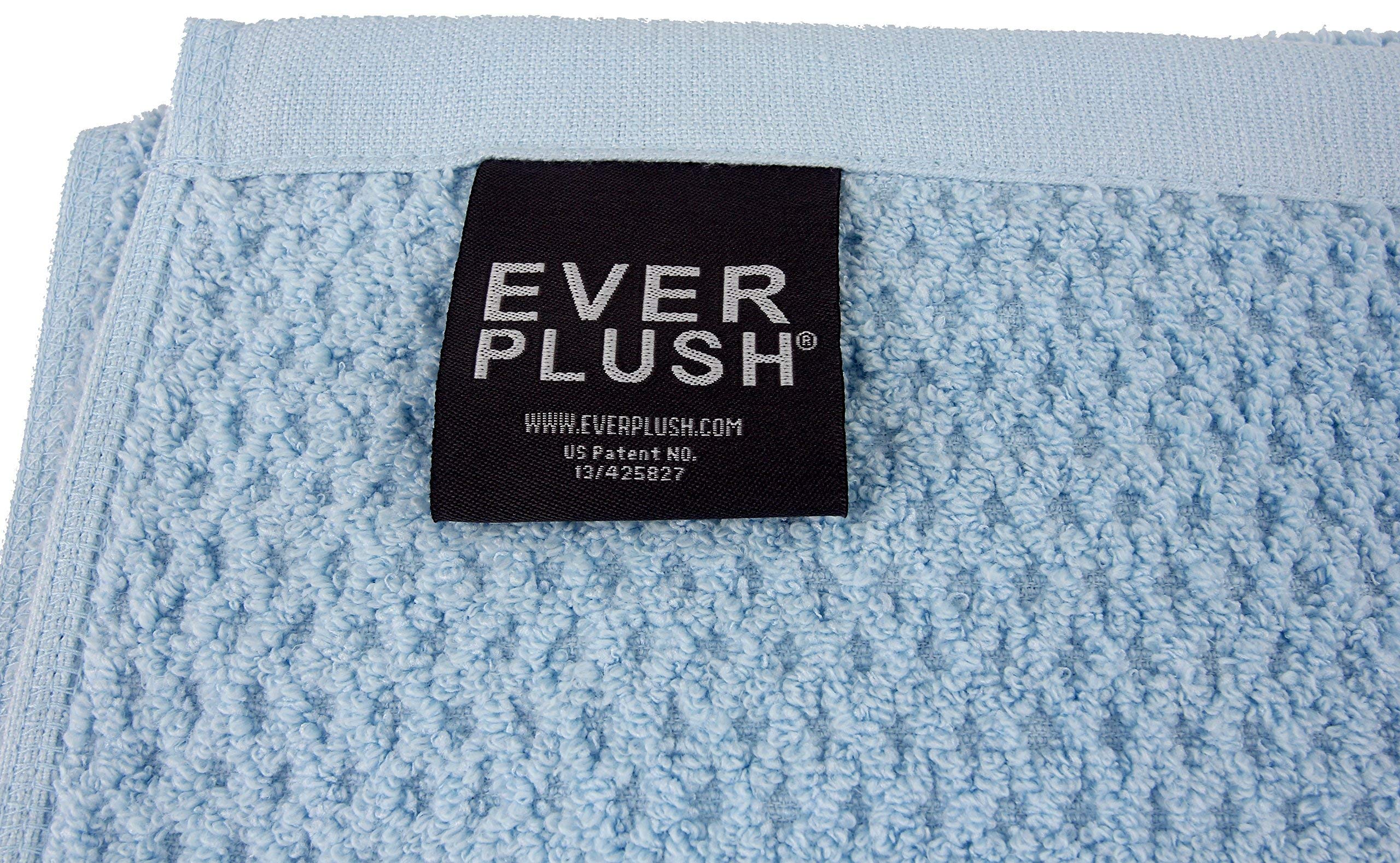 Everplush Diamond Jacquard Quick Dry Bath Towel, 1 Pack, Aquamarine (Light Blue)