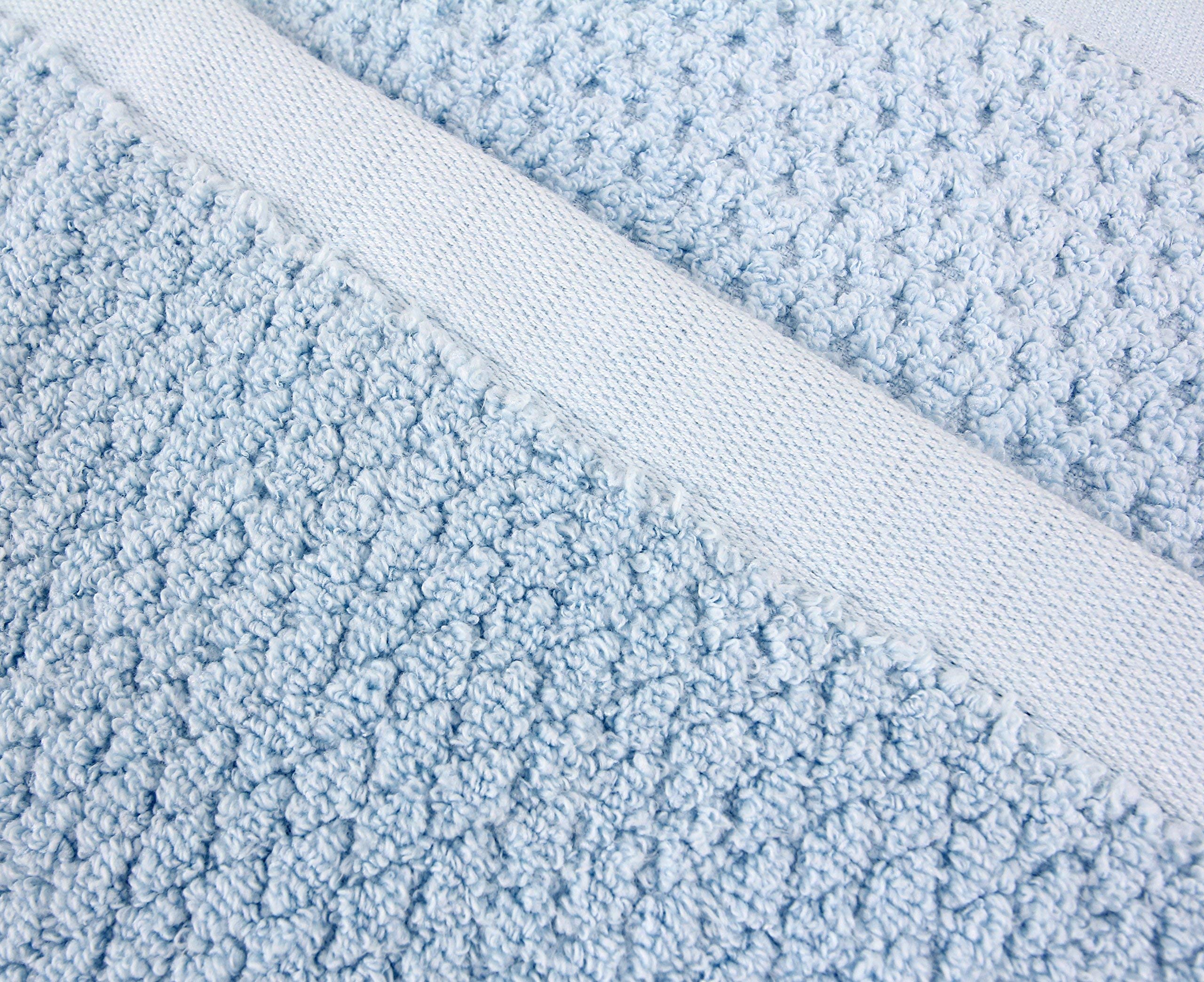 Everplush Diamond Jacquard Quick Dry Bath Towel, 1 Pack, Aquamarine (Light Blue)