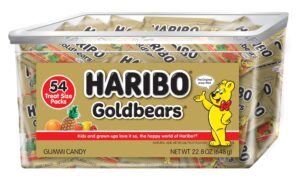 haribo gold bears, 22.8 oz, tub of 54 packs