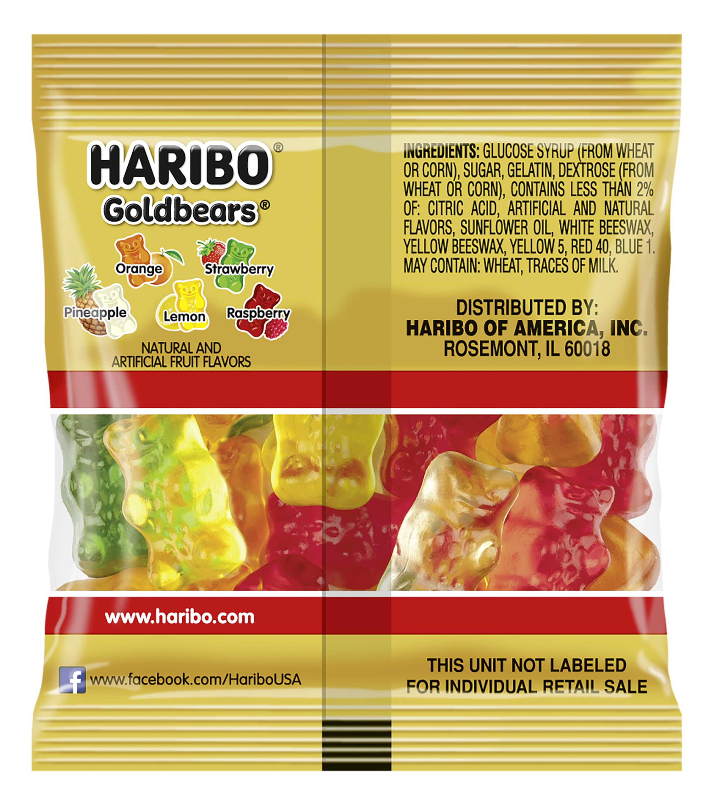 HARIBO Gold Bears, 22.8 Oz, Tub Of 54 Packs