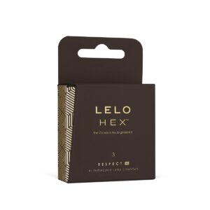 LELO HEX Respect XL, Extra Large Condoms with Increased Strength, Lubricated XL Condoms Large for Men, 2.28-Inch/58mm Diameter (3 pack)