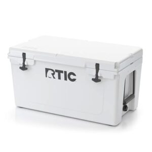 rtic 65 quart ultra-tough hard cooler insulated portable ice chest box for beach, drink, beverage, camping, picnic, fishing, boat, barbecue, white