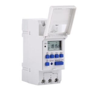 7 day programmable timer relay digital timer switch heavy duty thc15a16 on off for controlling street lamps neon lamps production equipment, din rail(not included) (ac110v)