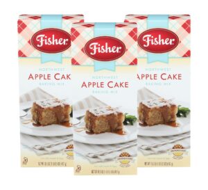 fisher northwest apple cake mix, 16.5 oz (pack of 3)