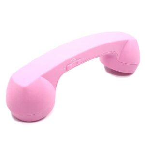 enjoy-unique wireless retro telephone handset and wire radiation-proof handset receivers headphones for a mobile phone with comfortable call (pink)