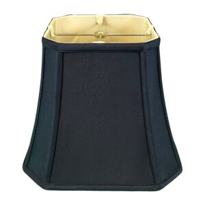 royal designs square cut corner bell lamp shade, black, 7.5" x 12" x 10.25"