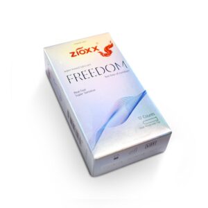 zioxx " thinnest" freedom condoms, water based lube, 12 pack medium size(silver)