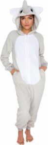 funziez! slim fit adult onesie - animal halloween costume - plush fruit one piece cosplay suit for women and men