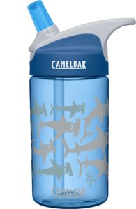 camelbak eddy kids water bottle - camelbak kids big bite valve - spill proof - water bottle for kids - bpa-free water bottle - 12oz, hammerheads