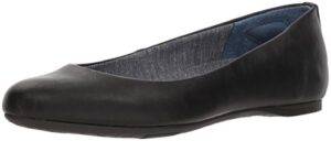 dr. scholl's shoes women's giorgie ballet flat, black smooth, 8.5 wide us