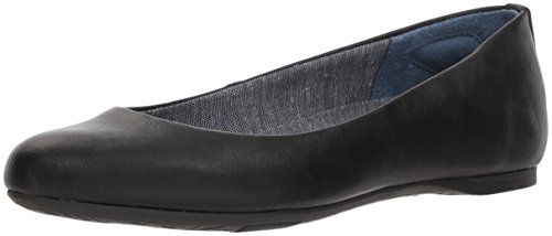 Dr. Scholl's Shoes Women's Giorgie Ballet Flat, Black Smooth, 8.5 Wide US