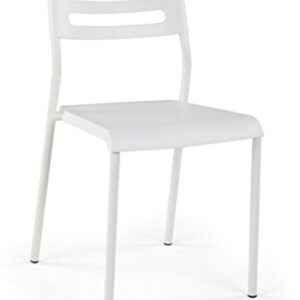 Lucky Theory Humble Crew Lightweight Desk Chair, Plastic, White White 19D x 16W x 30H in