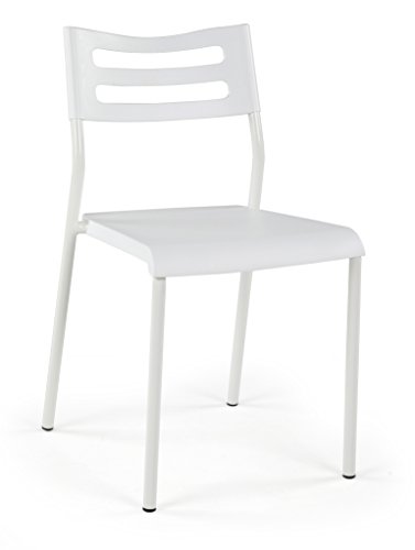 Lucky Theory Humble Crew Lightweight Desk Chair, Plastic, White White 19D x 16W x 30H in