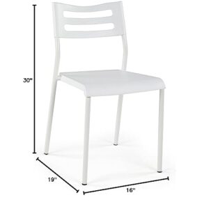 Lucky Theory Humble Crew Lightweight Desk Chair, Plastic, White White 19D x 16W x 30H in