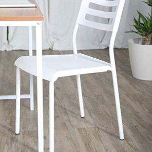 Lucky Theory Humble Crew Lightweight Desk Chair, Plastic, White White 19D x 16W x 30H in