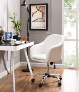 home office chair executive mid back computer table desk chair swivel height adjustable ergonomic with armrest white