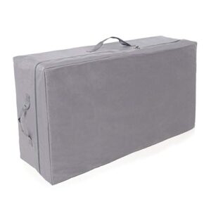 milliard polyester carry case for tri-fold mattress, fits up to 6 inch queen (58 inches x 26 inches x 18 inches), grey