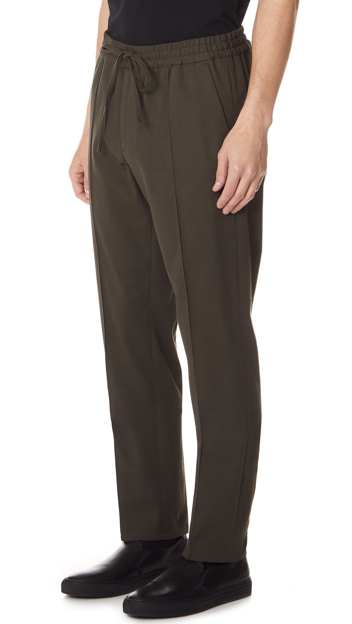 Vince Men's Wool Blend Track Trouser, Fatigue, XS