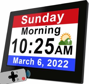 véfaîî 2024 new, digital clock 2.0 with 30 alarms, auto dst, diy custom reminders, sun moon icon & am/pm, auto brightness, memory function, easy to read, 8" large display