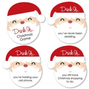 big dot of happiness drink if game - jolly santa claus - christmas party game - 24 count