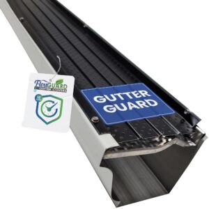 flowguard premium 50-year gutter cover system - thermal thaw black - 6 inch aluminum gutter guards, 102 feet- by flexxpoint