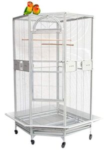 extra large corner flight bird rolling cage for cockatiel aviary canary parakeet budgies parrot with metal seed skirts