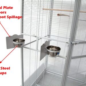 Extra Large Corner Flight Bird Rolling Cage for Cockatiel Aviary Canary Parakeet Budgies Parrot with Metal Seed Skirts