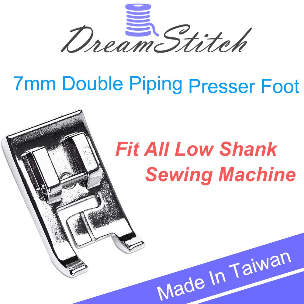 DREAMSTITCH SA192 F067 7mm Double Piping Presser Foot for All Low Shank and High Shank (Use Master Shank) Singer,Brother,Babylock,Janome,White,Juki,Janome,New Home,Simplicity,Elna Sewing Machine