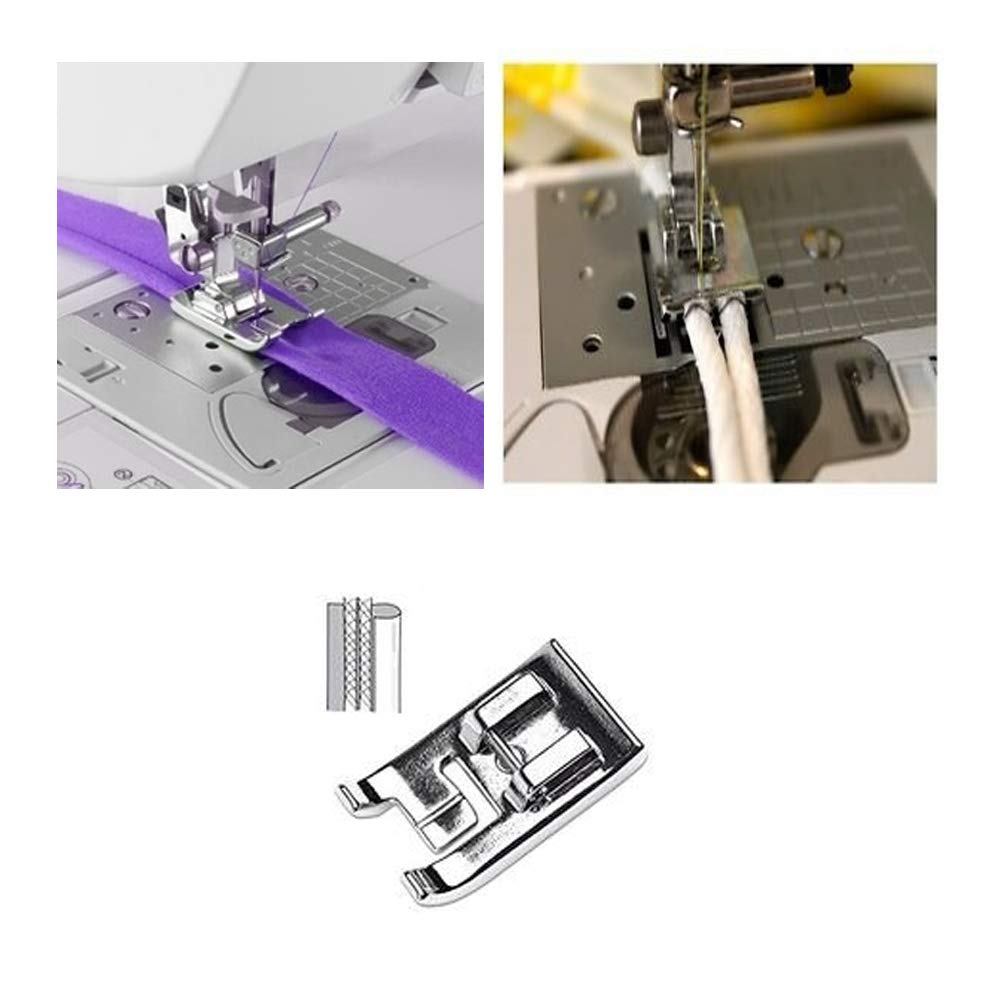 DREAMSTITCH SA192 F067 7mm Double Piping Presser Foot for All Low Shank and High Shank (Use Master Shank) Singer,Brother,Babylock,Janome,White,Juki,Janome,New Home,Simplicity,Elna Sewing Machine