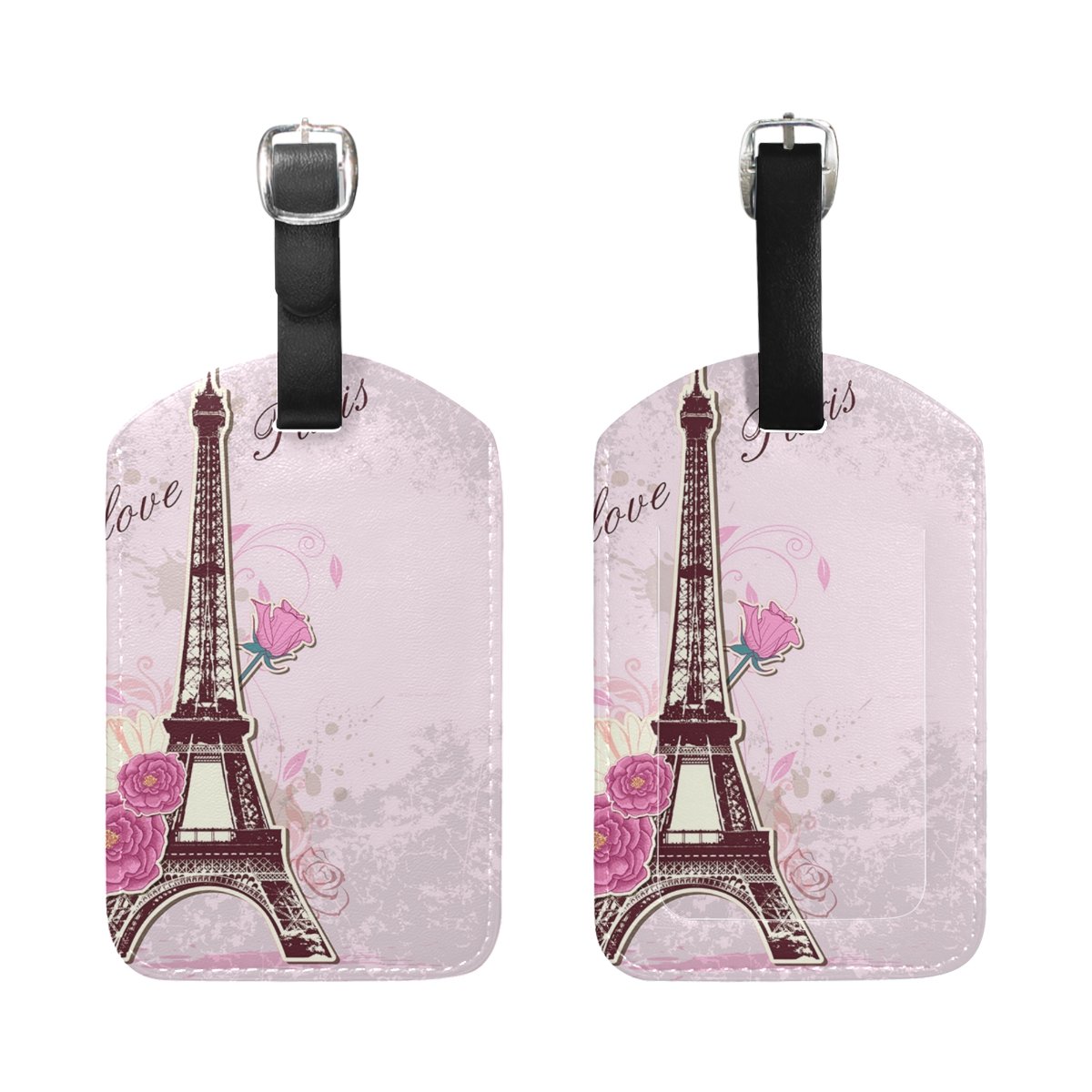 Cooper girl Love Paris Luggage Tag Travel ID Label Leather for Baggage Suitcase 1 Piece