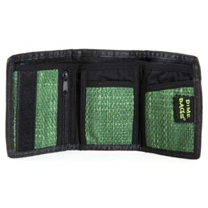 DIME BAGS Trifold Hempster Wallet - Classic Trifold Design w/Exterior Pocket and Interchangable Label (Forest)