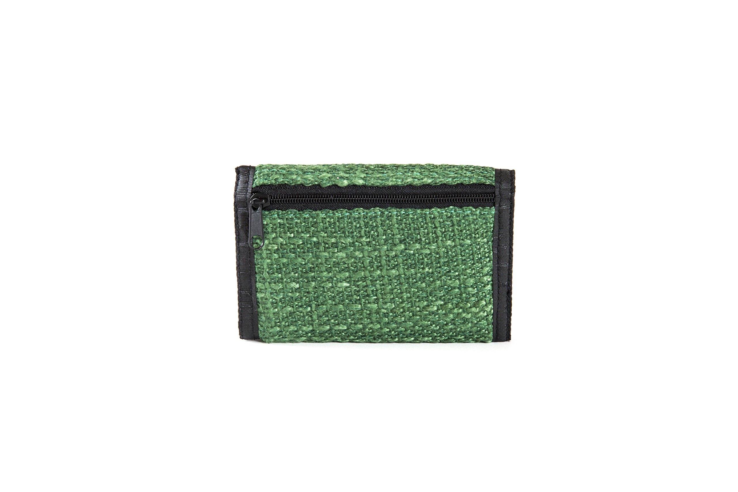 DIME BAGS Trifold Hempster Wallet - Classic Trifold Design w/Exterior Pocket and Interchangable Label (Forest)