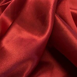 mds Pack of 5 Charmeuse Bridal Solid Satin Fabric by The Yard for Wedding Dress Fashion DIY Crafts Costumes Decorations Apparel Crafts Drapery Silky & Shiny Satin 44" Wide Roll-Apple Red