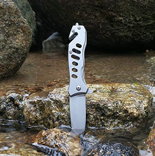 ALBATROSS EDC Cool Sharp Tactical Folding Pocket Knife,SpeedSafe Spring Assisted Opening Knifes with Liner Lock,Pocketclip,Glass Breaker,Seatbelt Cutter