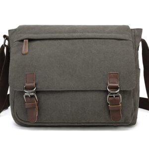 Sechunk Canvas Leather Messenger Bag Shoulder bag Cross body bag Crossbody large for men boy girl