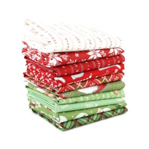 christmas fat quarter bundle (10 pcs) - mixed designers - southern fabric 18 x 21 inches (45.72cm x 53.34cm) fabric cuts diy quilt fabric