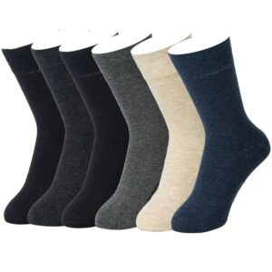 7dayotter 98% cotton rich odor resistant dress socks for husband business casual socks 6pack