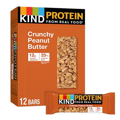 KIND Protein Bars, Crunchy Peanut Butter, Healthy Snacks, Gluten Free, 12g Protein, 12 Count