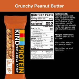 KIND Protein Bars, Crunchy Peanut Butter, Healthy Snacks, Gluten Free, 12g Protein, 12 Count