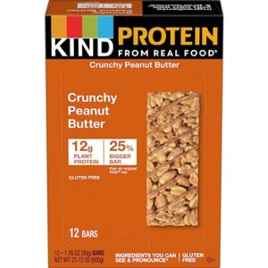 KIND Protein Bars, Crunchy Peanut Butter, Healthy Snacks, Gluten Free, 12g Protein, 12 Count